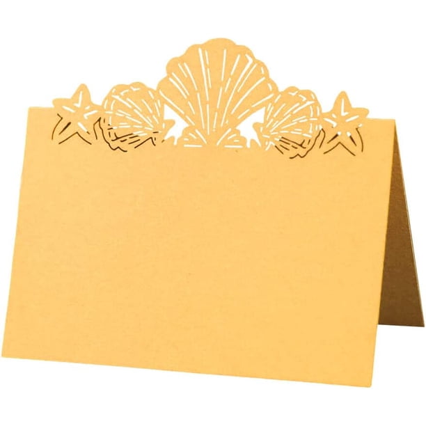 50 Piece 3D Shells Wedding Cards Blank Name Cards Seating Card Place ...