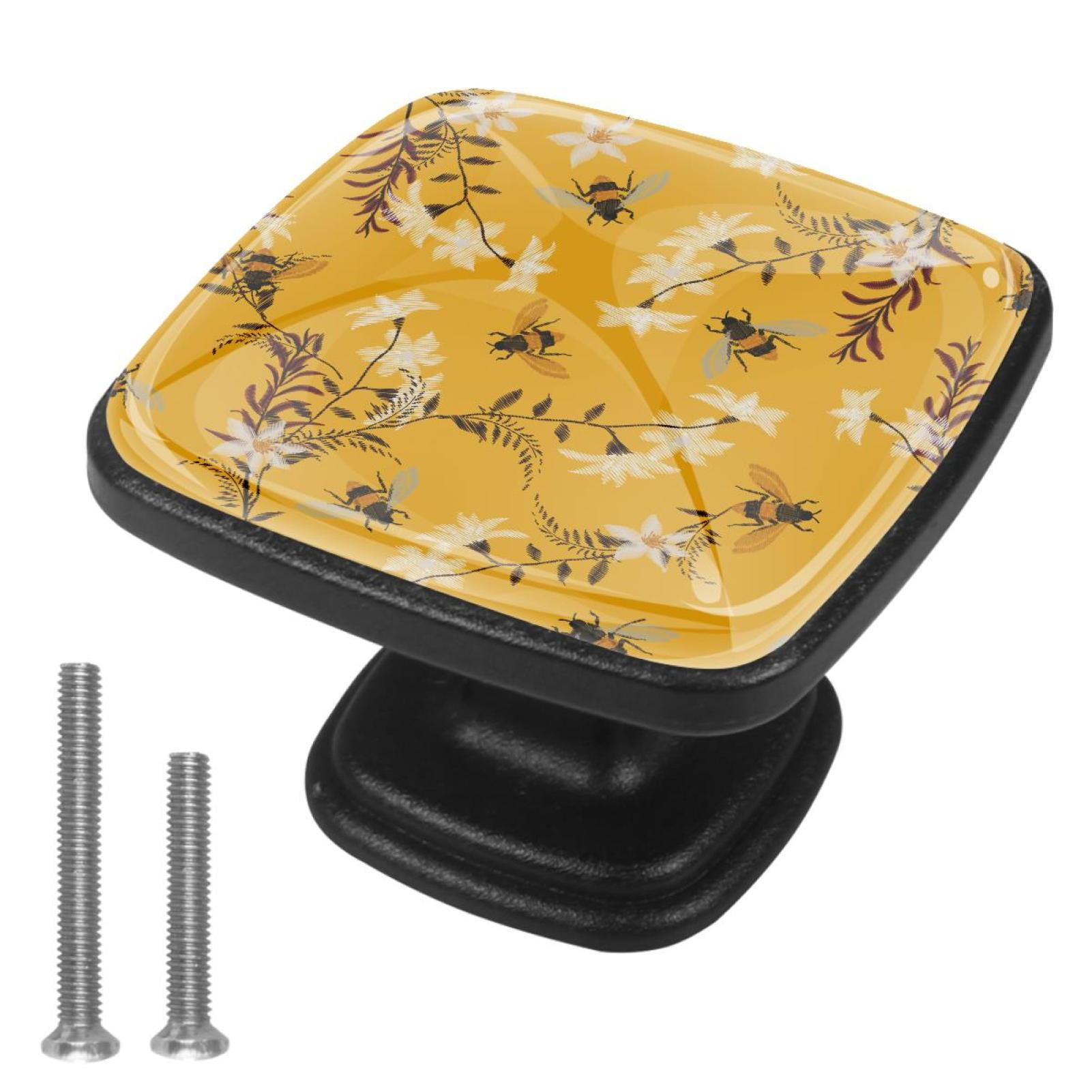 4 Pcs Cabinet Handle Drawer Pulls Honey Bee Animals Knobs with Screws ...