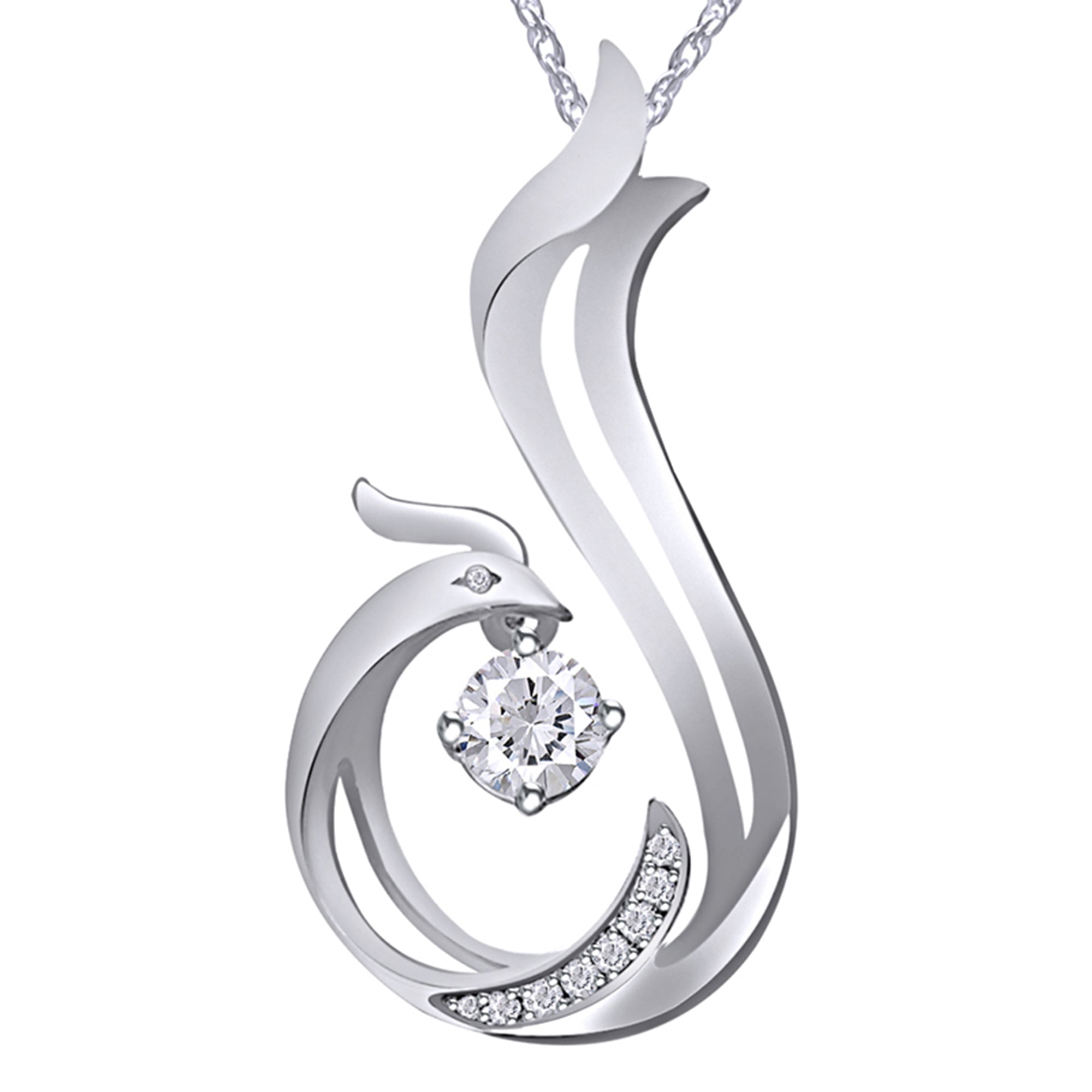 Wishrocks - 0.11 Carat (cttw) Round Natural Diamond Phoenix Bird ... Wishrocks - 0.11 Carat (cttw) Round Natural Diamond Phoenix Bird ...