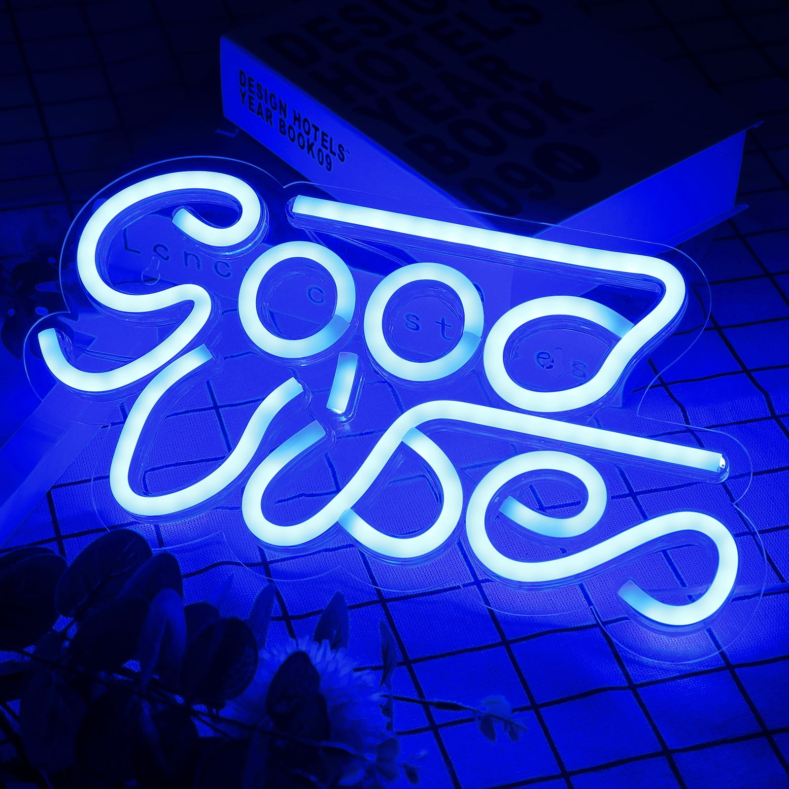 Juiluna Good Vibes Neon Sign, LED Neon Signs for Wall Decor, Neon ...