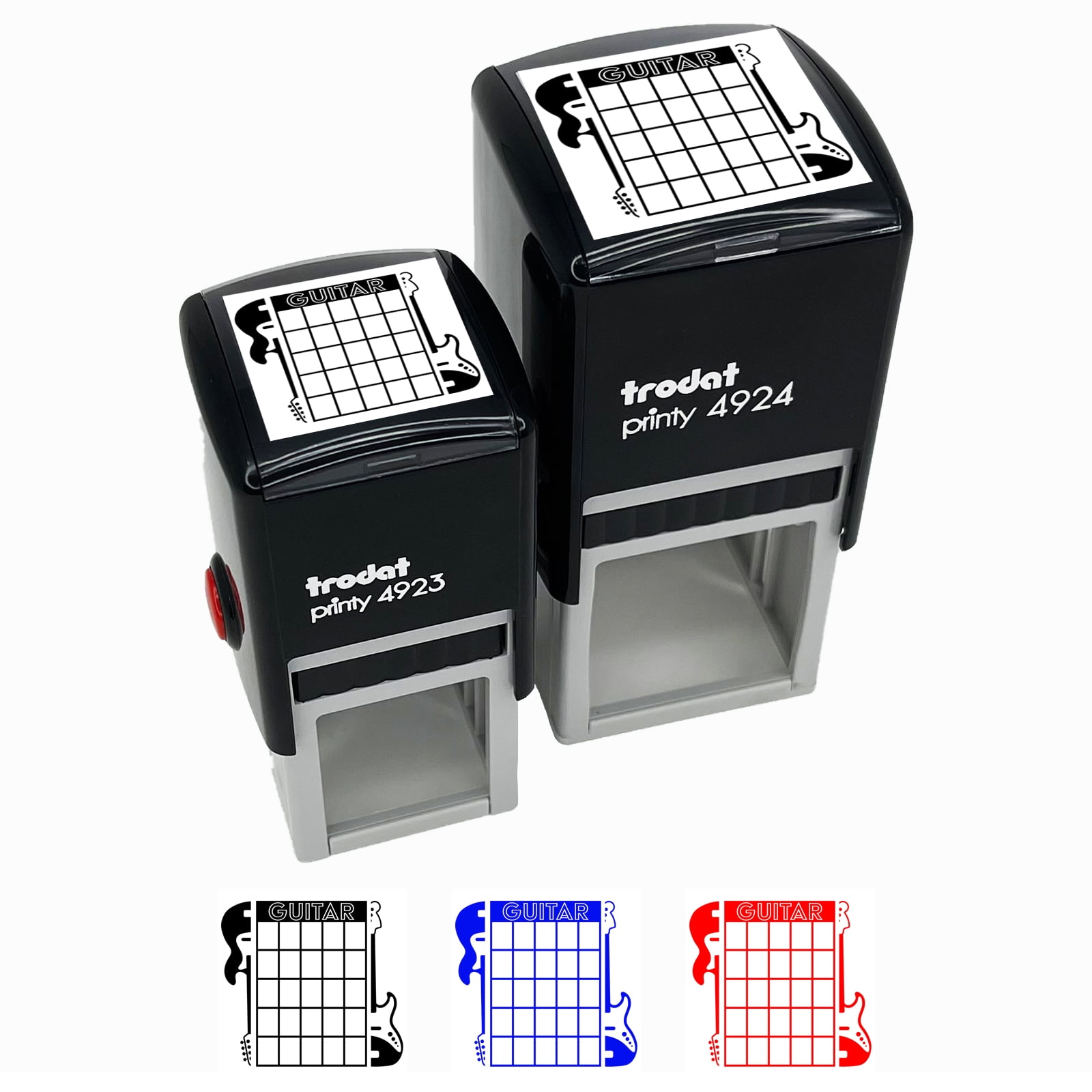 Split Electric Bass Guitar Chord Chart Self-Inking Rubber Stamp Ink ...