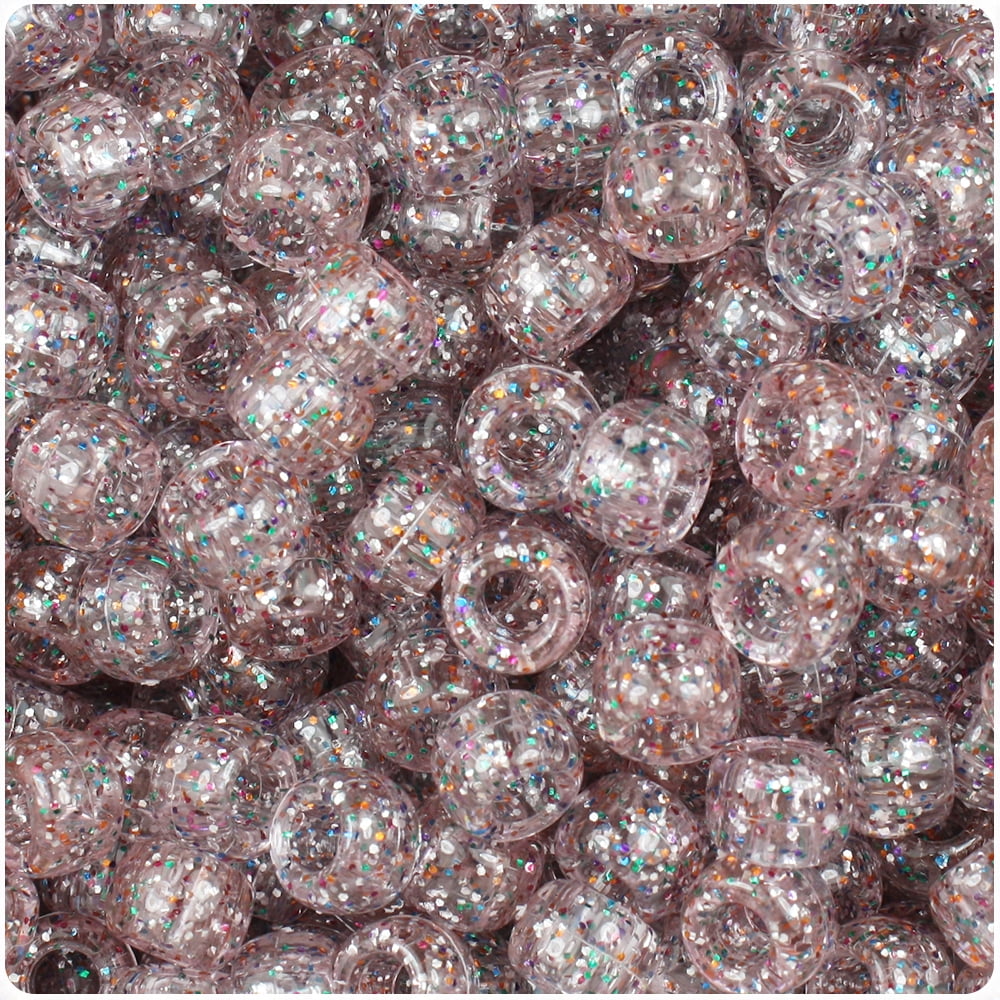 BeadTin Crystal Rainbow Sparkle 9mm Barrel Pony Beads (500pcs ...