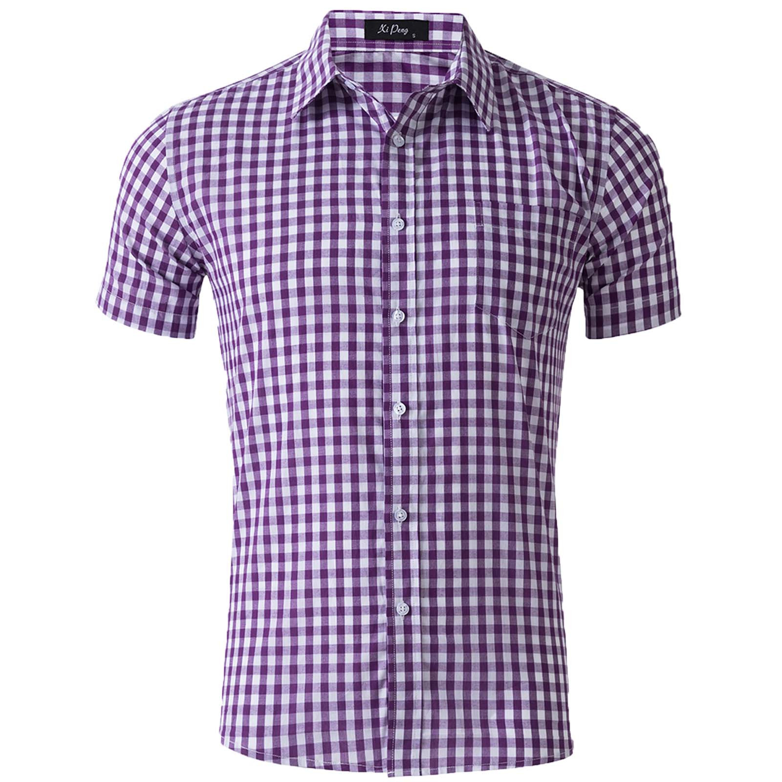 Mens Cut Off Shirts Men Casual Short Sleeve Turndown Lattice Top