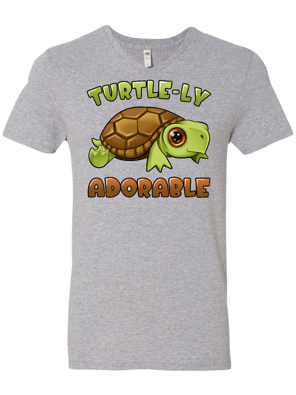 INKtastic - Turtle-ly Adorable Cute Turtle Men's V-Neck T-Shirt ...