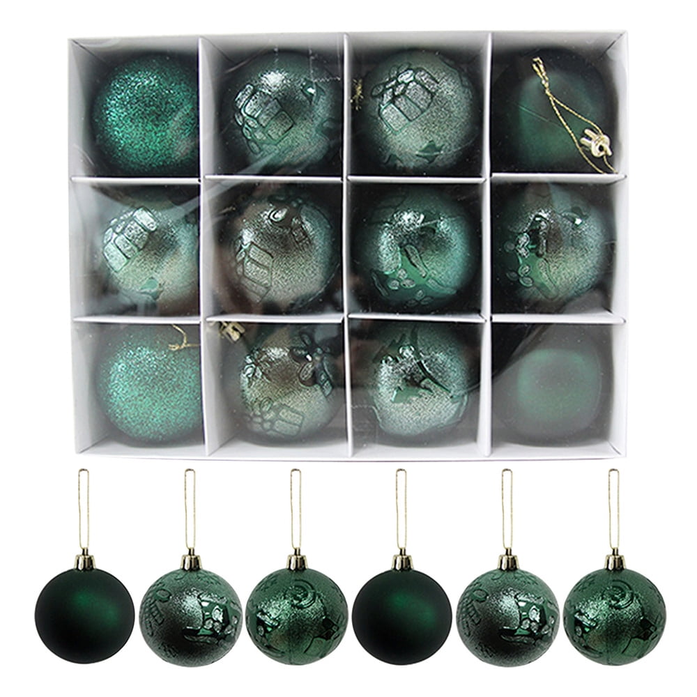 SuoKom Christmas Balls, 12Pcs 2.36 Inch Green Christmas Balls Hanging ...