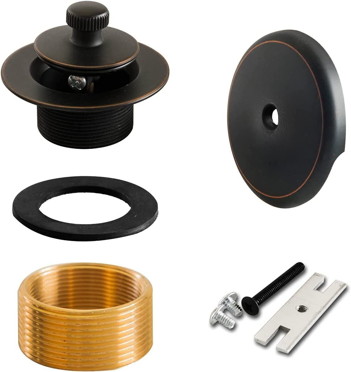 Lift and Turn Bathtub Drain Assembly Stopper Kit in Oil Rubbed Bronze ...