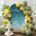 Arch Backdrop Cover 6.6FT Teal Gradient Water Ripple Stretch Spandex ...
