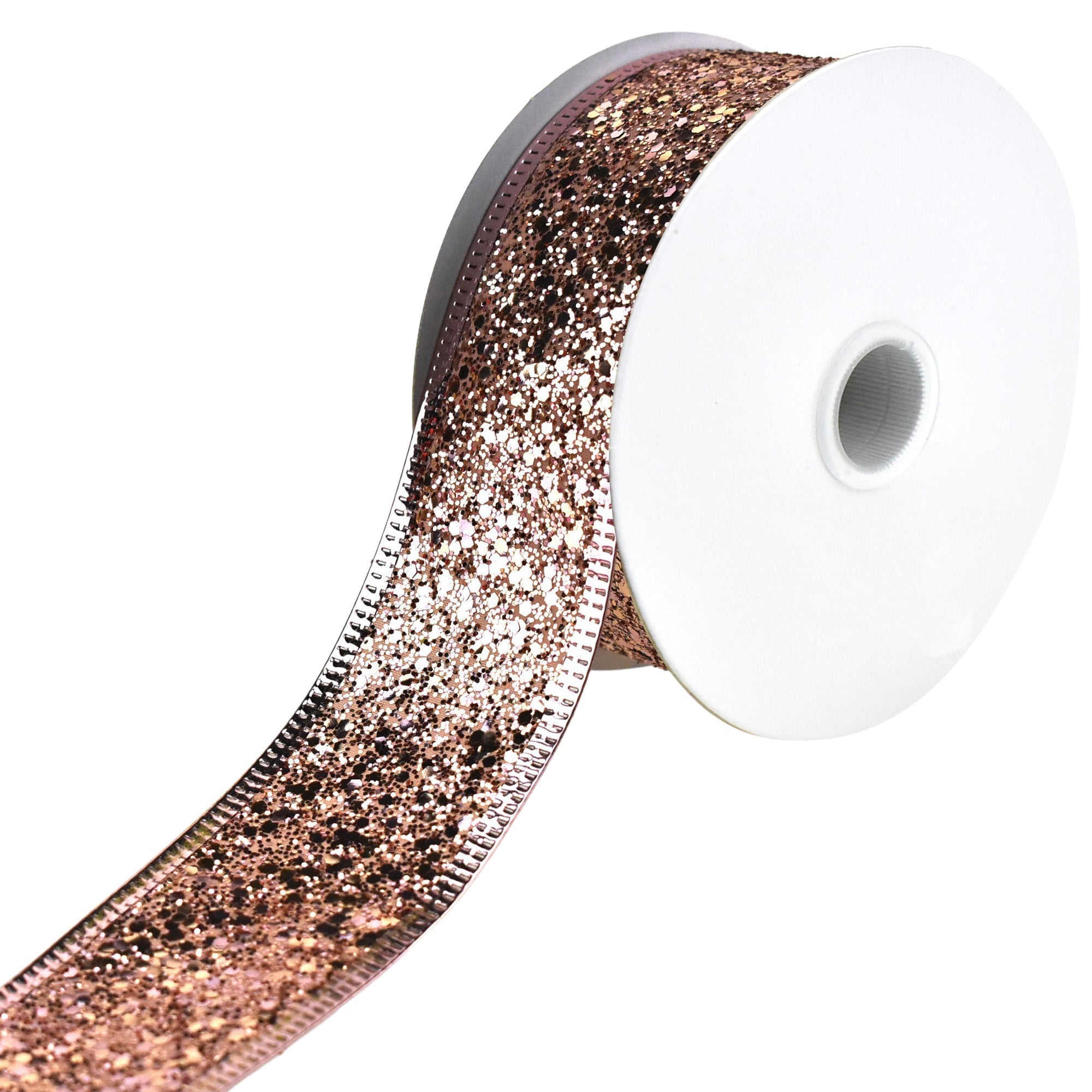 Disco Glitter Metallic Edge Wired Ribbon, 1-1/2-Inch, 10-Yard - Rose ...