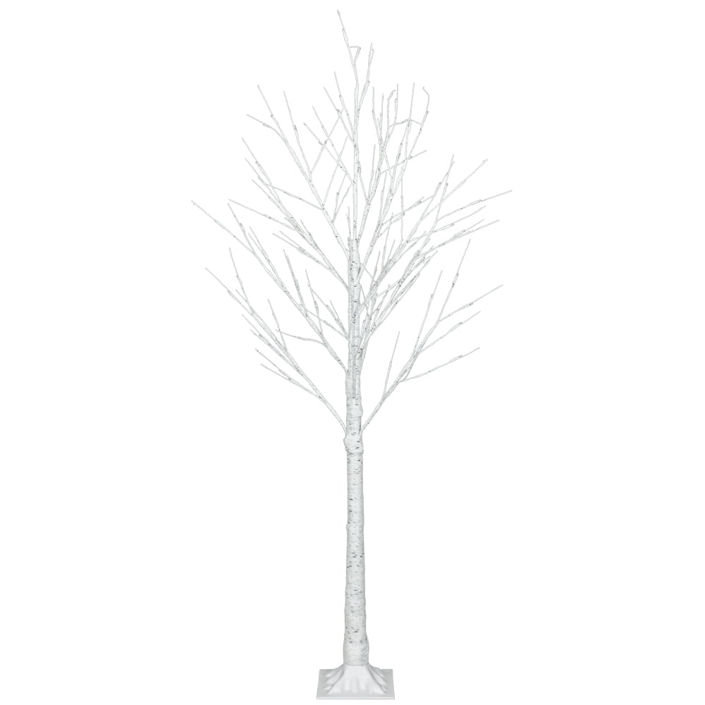 White Christmas Trees, SEGMART 4FT White Birch Christmas Tree with Warm ...