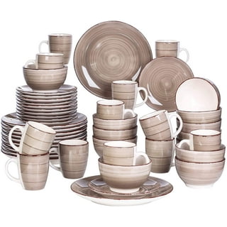All U Need 32 Piece Ceramic Dinnerware Set in White - Walmart.com