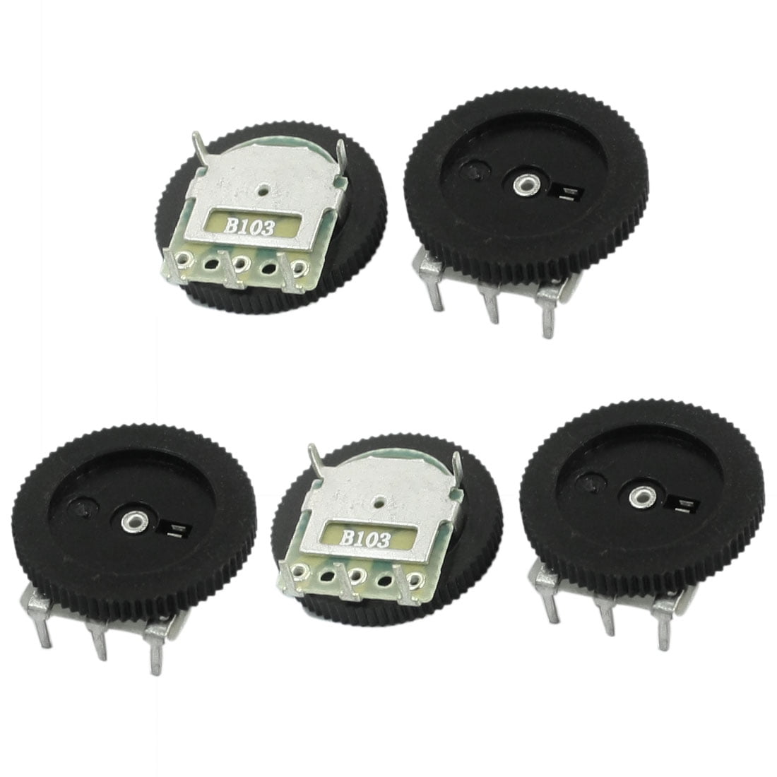 5Pcs 16mmx2mm 10K ohm Stereo Radio Volume Control Wheel Potentiometer ...