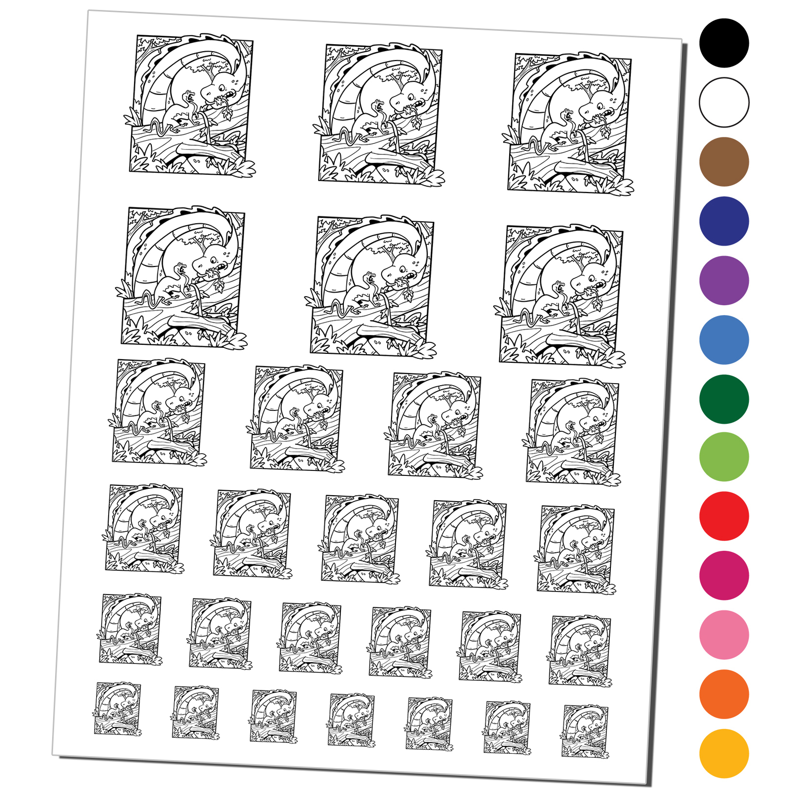 Small Dinosaur Spooked by Big Brontosaurus Water Resistant Temporary ...