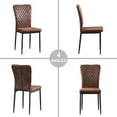 KEIVVAKN Suede Brown Dining Room Chairs Set of 4 Kitchen Chairs ...