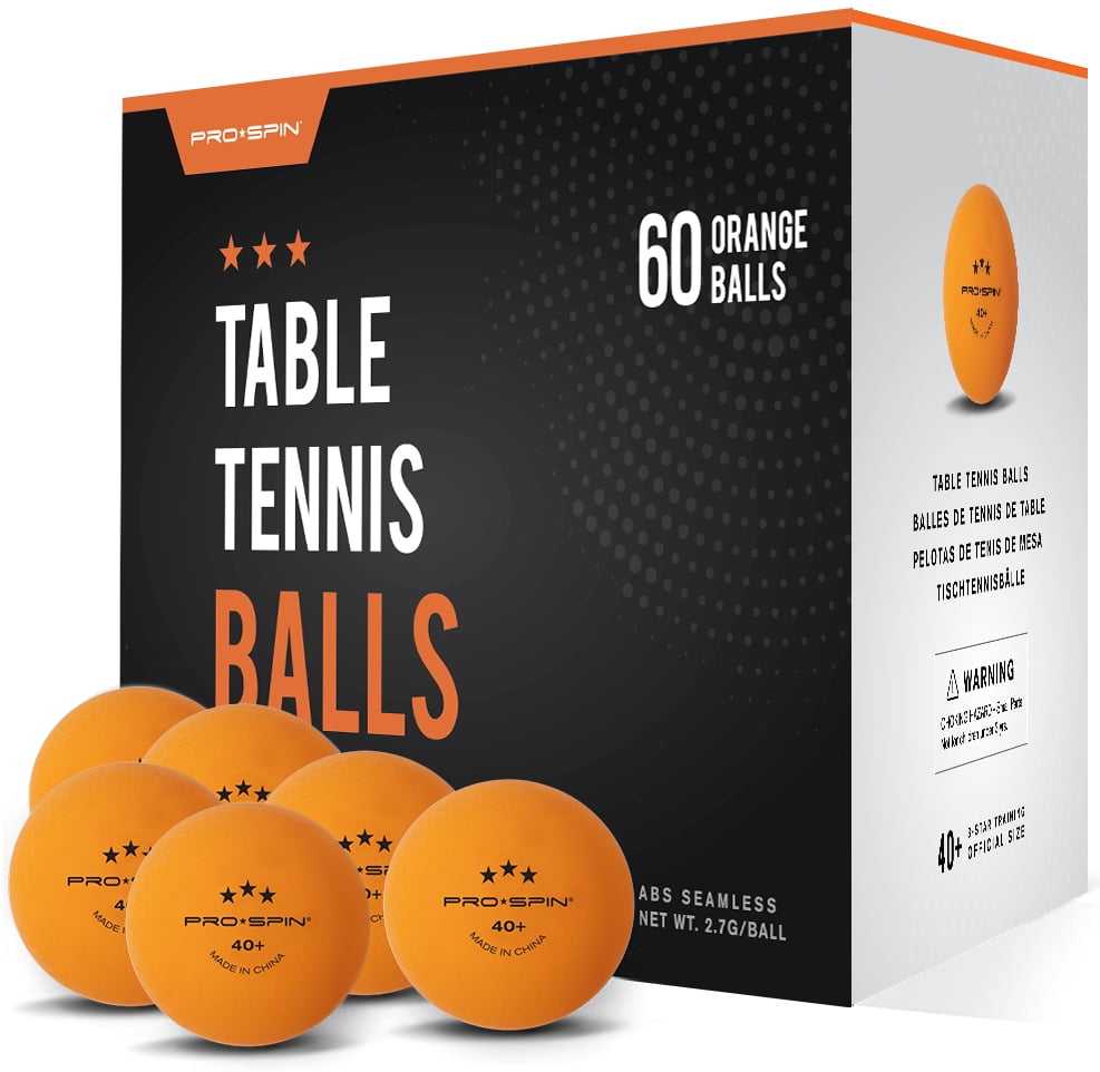 PRO-SPIN Ping Pong Balls, 3-Star Orange Table Tennis Balls, 60 Count ...