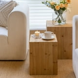 COZAYH Tall Side Decor Drum Tree Stump End Table Set, Wood Ring Pattern ...