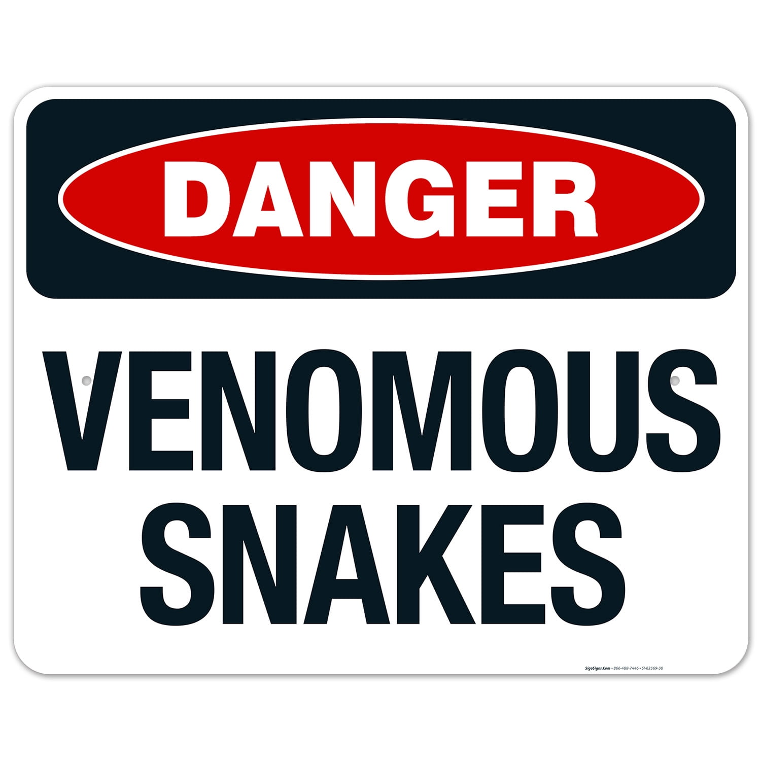 Danger Venomous Snakes Sign, - Walmart.com