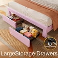 Bioever Queen Bed Frame with LED Lighting, Charging Port, Storage ...