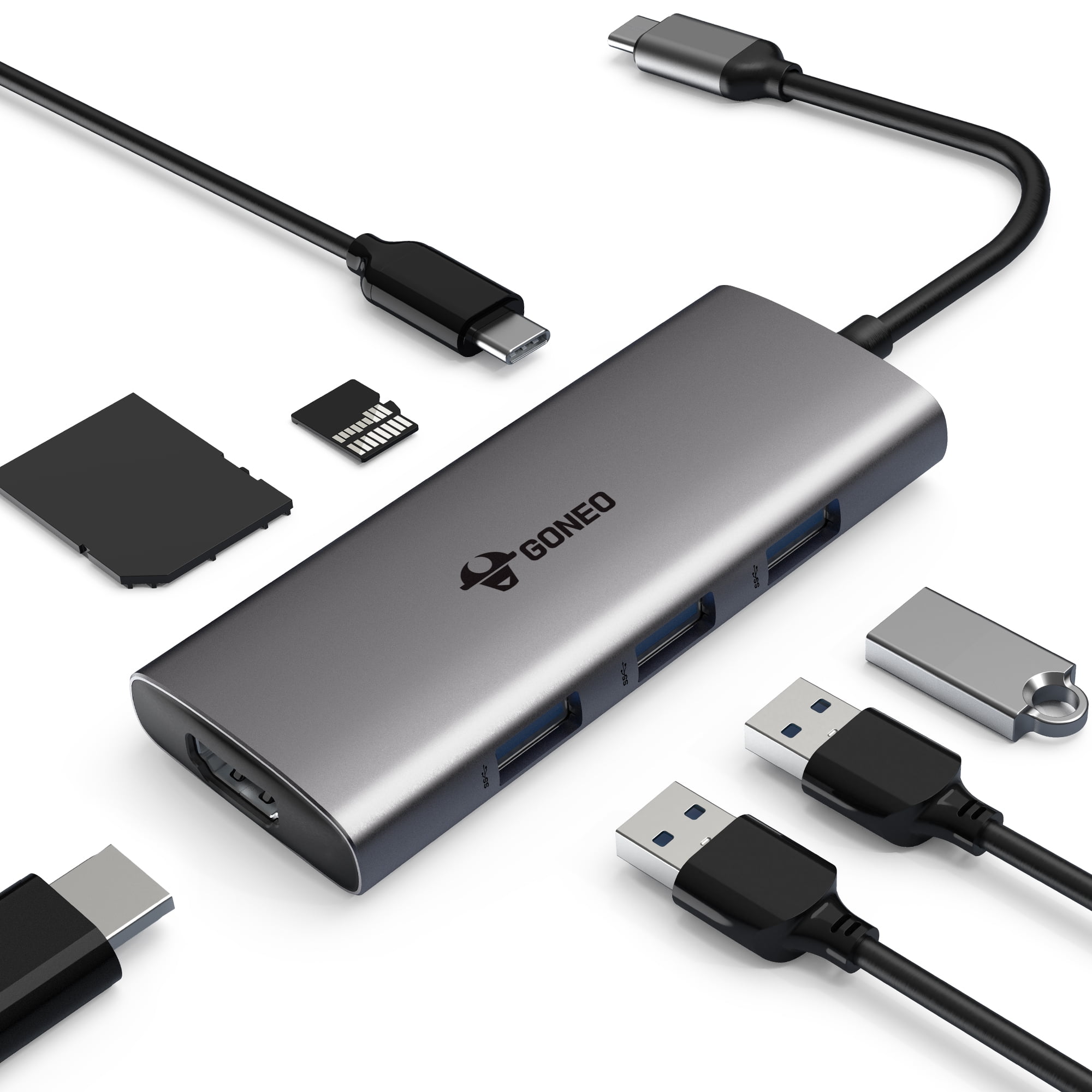 GONEO 7 in 1 USB C Hub,USB C Docking Station with 4K HDMI,3 Ports USB 3 ...