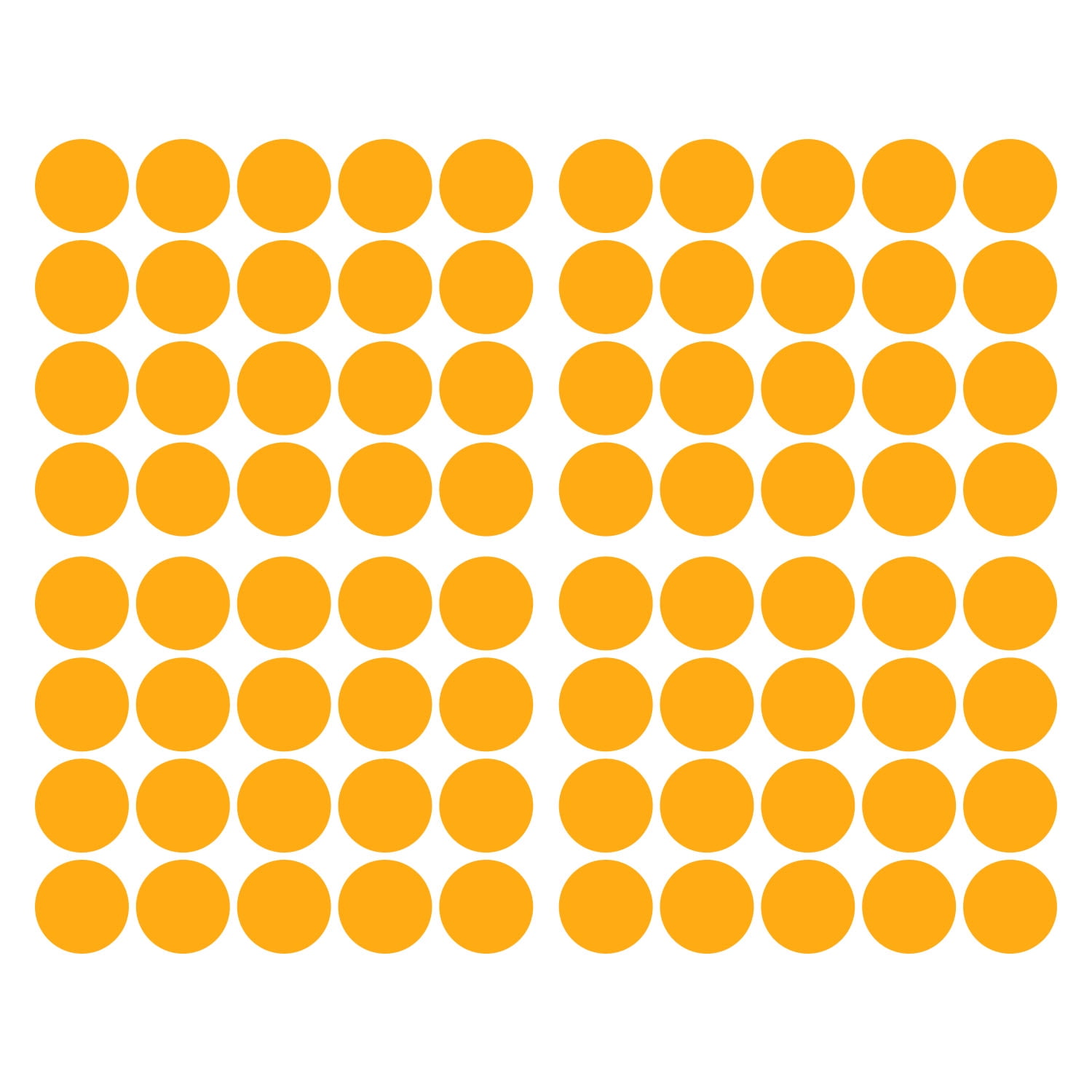 2 Inch Golden Yellow Vinyl Dot Decals Durable for floors with heavy ...