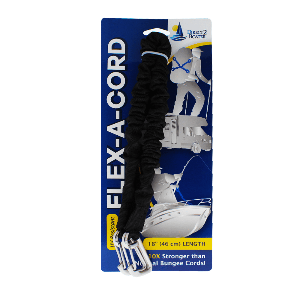 Direct 2 Boater's Flex-A-Cord - Black 18" Length - Nylon with Stainless ...