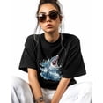 Angry Dolphin T Shirts for Women Short Sleeve Cotton Crewneck T-Shirt ...