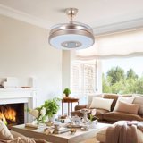 FINE MAKER 42-inch modern smart retractable ceiling fan, living room ...