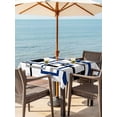 Abstract Lines Art Square Outdoor Tablecloth with Umbrella Hole Black ...