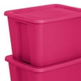 Sterilite 18 Gallon Tote, Plastic Storage Bin with Snap-on Lid, Bright ...