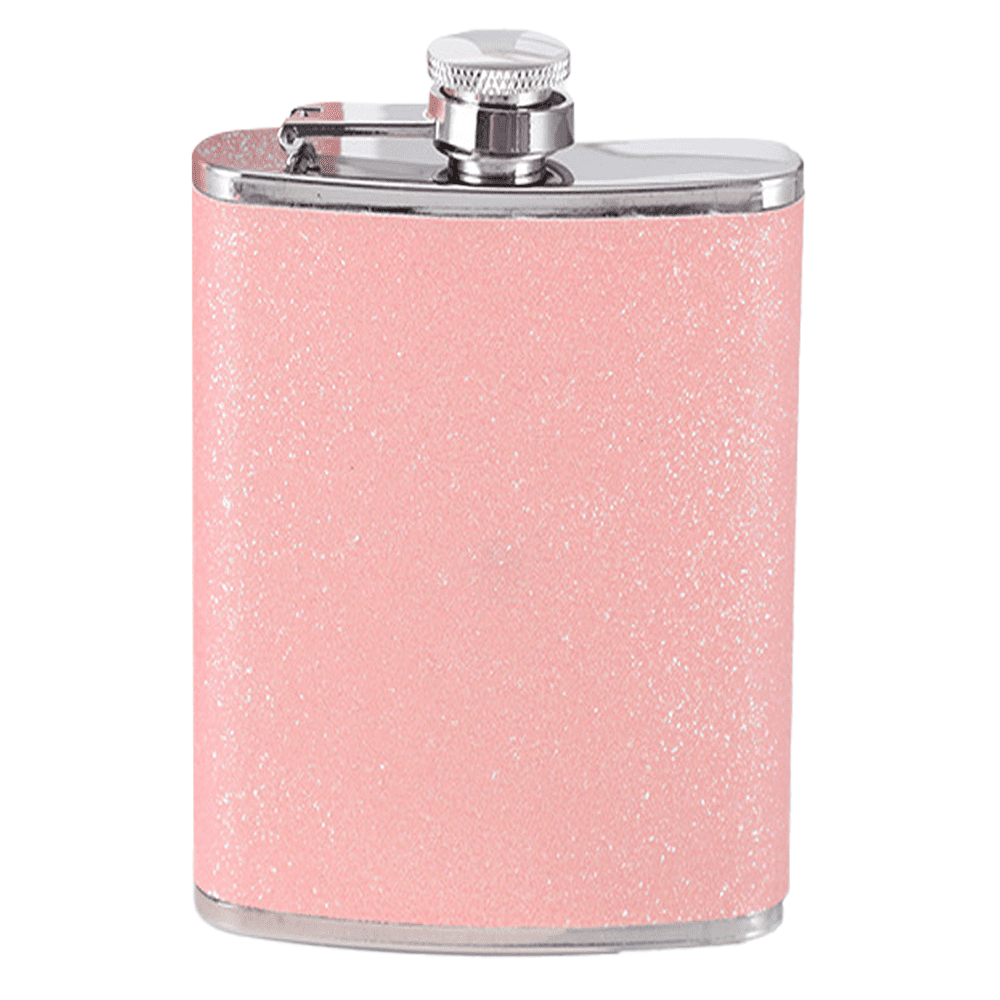Stainless Steel With Colorful Glitter Hip Flask - Stores 6 Ounces ...