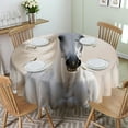 1pc Black and White Horse Print Tablecloth for dining table round ...