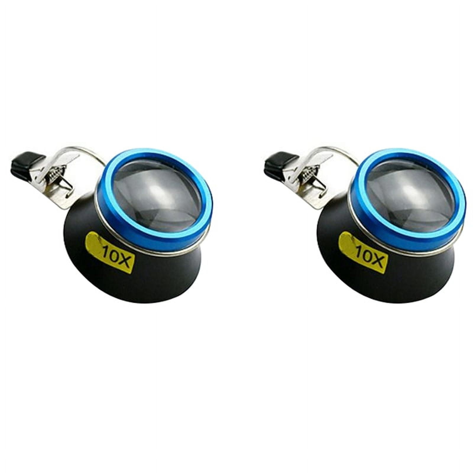 2piezas Lupa de Gafas 10X Lupa de Ojo con Clip Ocular PortáTil Operador ...