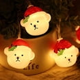1pc LED Teddy Bear String Lights with Red Hat - Whimsical Holiday Decor ...