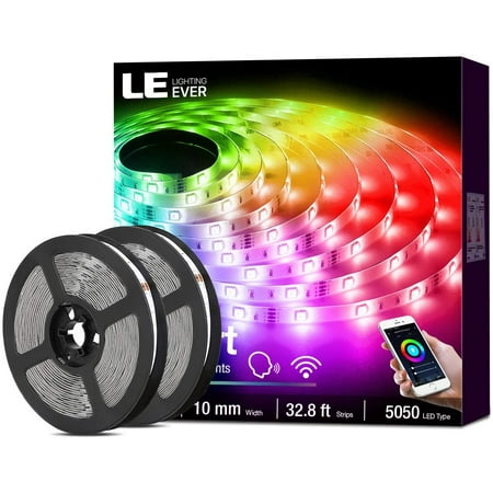 LE Smart WIFI LED Strip Lights, 32.8ft 300 LEDs Wireless APP Controlled ...