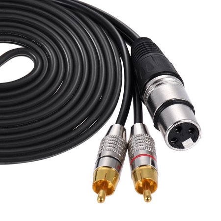 Labymos 1 XLR Female to 2 RCA Male Plug Stereo Audio Cable Connector Y ...