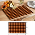 Black Orange Retro Plaid Cotton Linen Placemats Set of 12, Pastoral ...