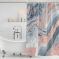 Abstract Marble Texture Shower Curtain, 72" x 72", Coral Pink Grey Blue ...