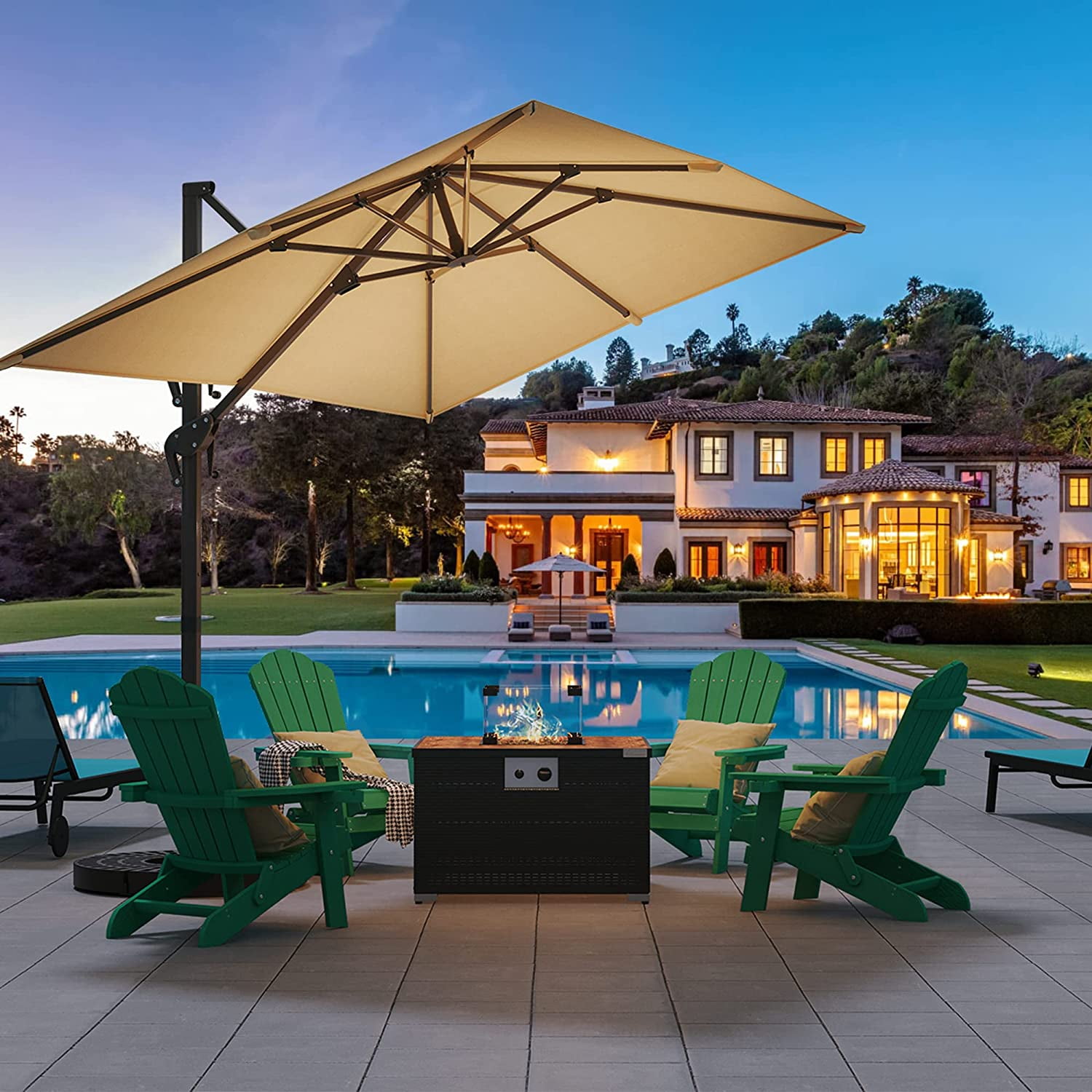 DWVO Folding Adirondack Chair, Heavy Duty Foldable Plastic Outdoor ...