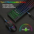 Trahoo Wireless Gaming Keyboard And Mouse Combo Long Lasting Rechargeable Battery 87 Keys Rgb