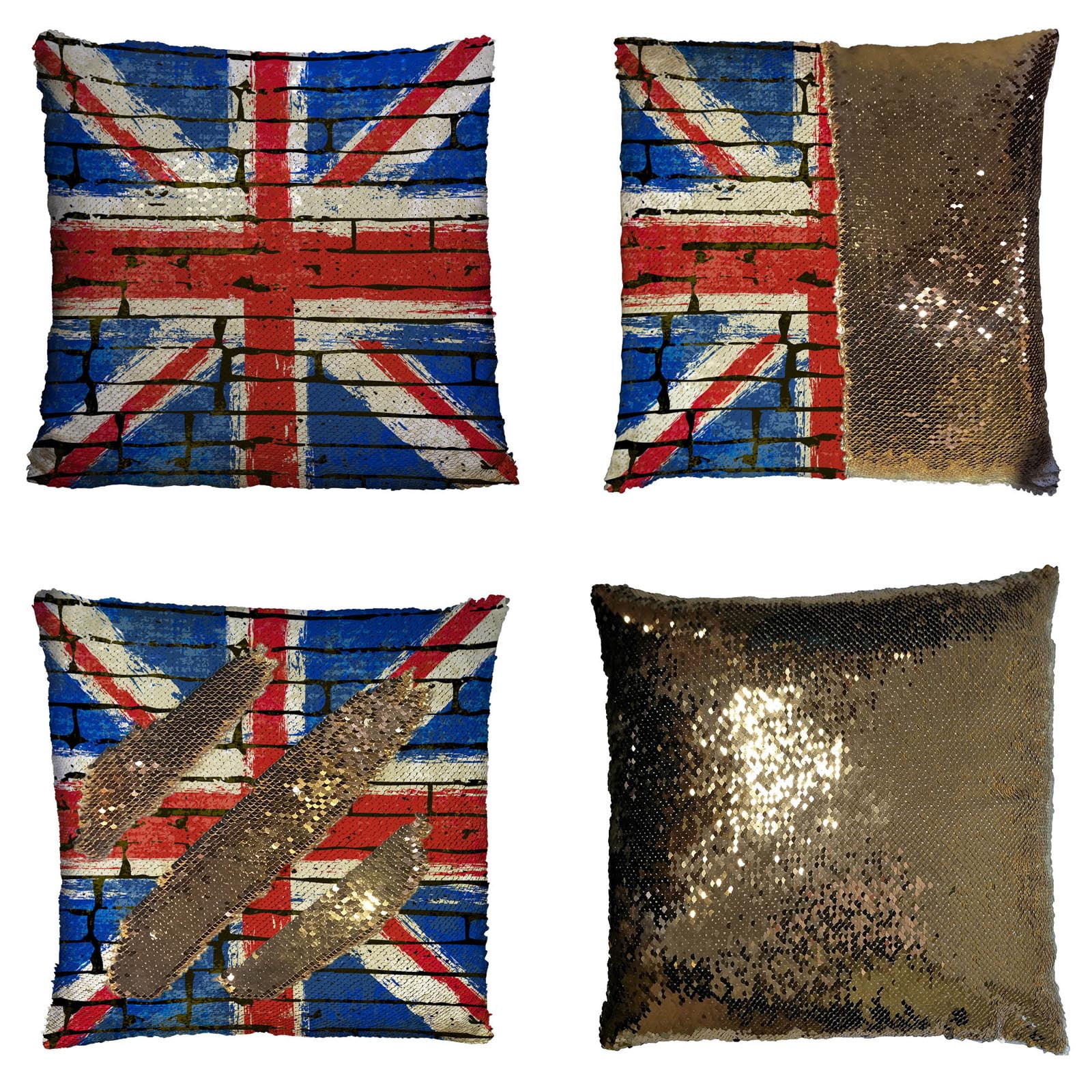 YKCG Grunge British Union Jack Flag UK Flag Brick Wall Reversible ...