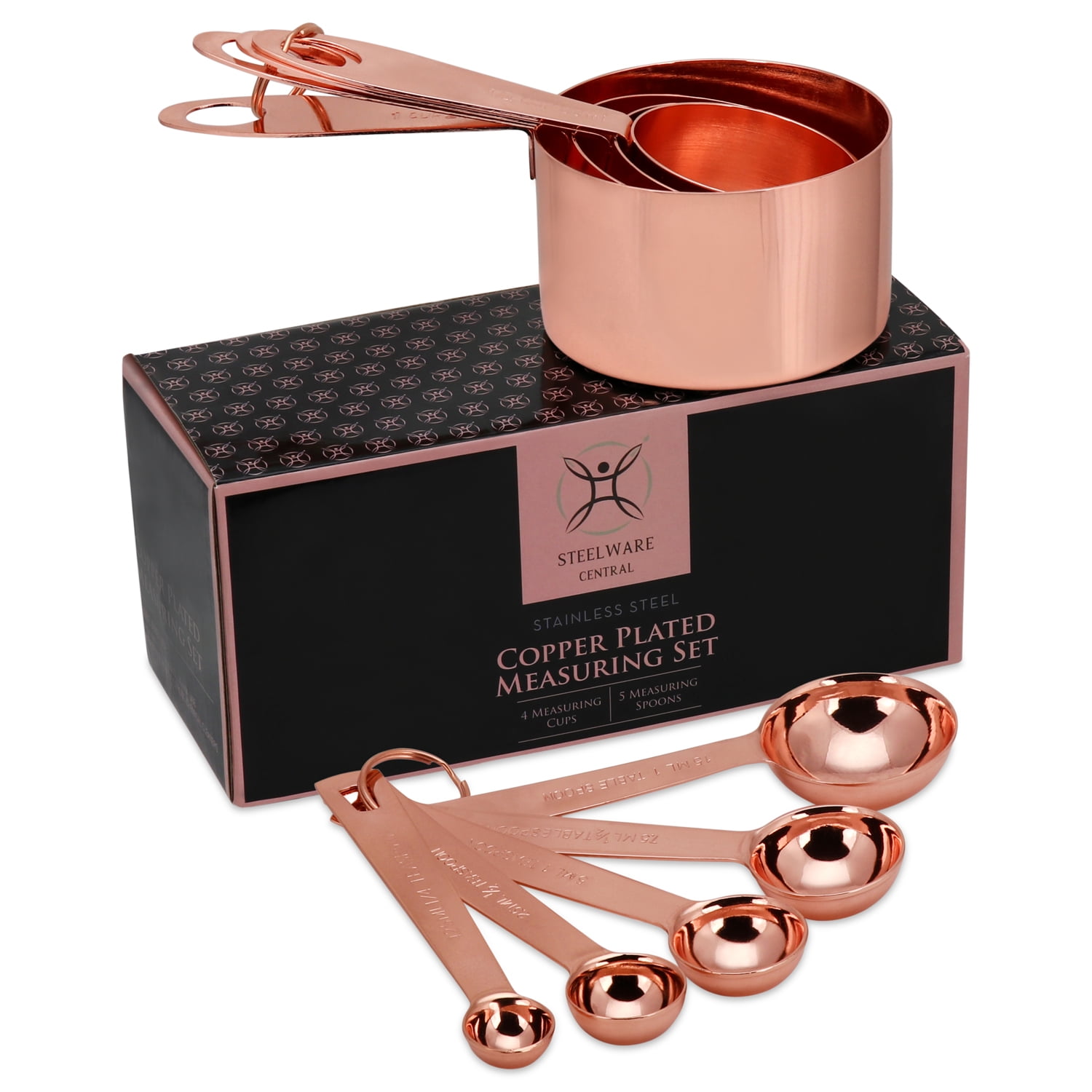 Steelware Central Copper Measuring Cups and Spoons Stainless Steel 9 ...