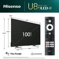 "Hisense 100"" U8 Series Mini-LED 4K UHD Google Smart TV - QLED, 144Hz ...