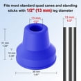 SupreGear, Quad Cane Tips, 1/2 Inch, Rubber Foot 4 Pack - Walmart.com