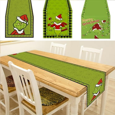 Grinch Green and Black Buffalo Plaid Christmas Table Runner Merry ...