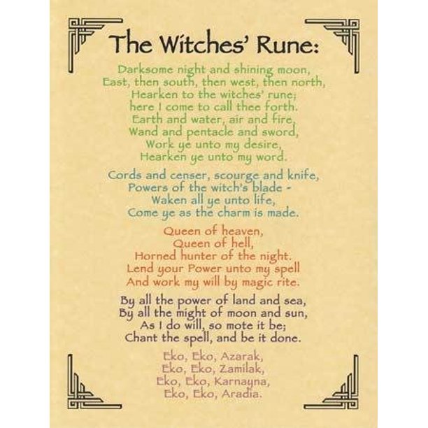 AzureGreen EPWITR Witches Rune Poster - Walmart.com