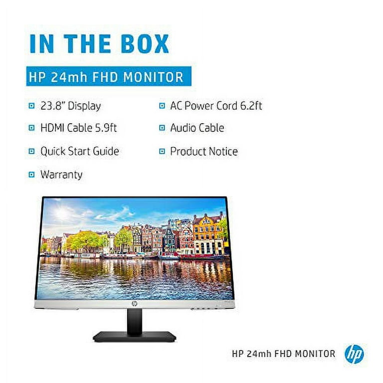 HP 24mh FHD Monitor - 23.8-Inch IPS, Built-In Speakers, HDMI HP 24mh FHD Monitor - 23.8-Inch IPS, Built-In Speakers, HDMI