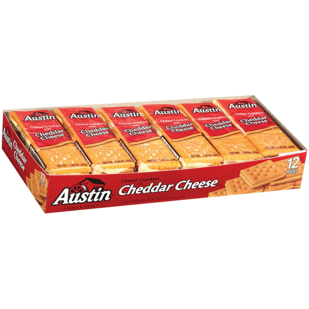 Austin Cheese Crackers with Cheddar Cheese Cracker Sandwiches, 1.38 Oz ...