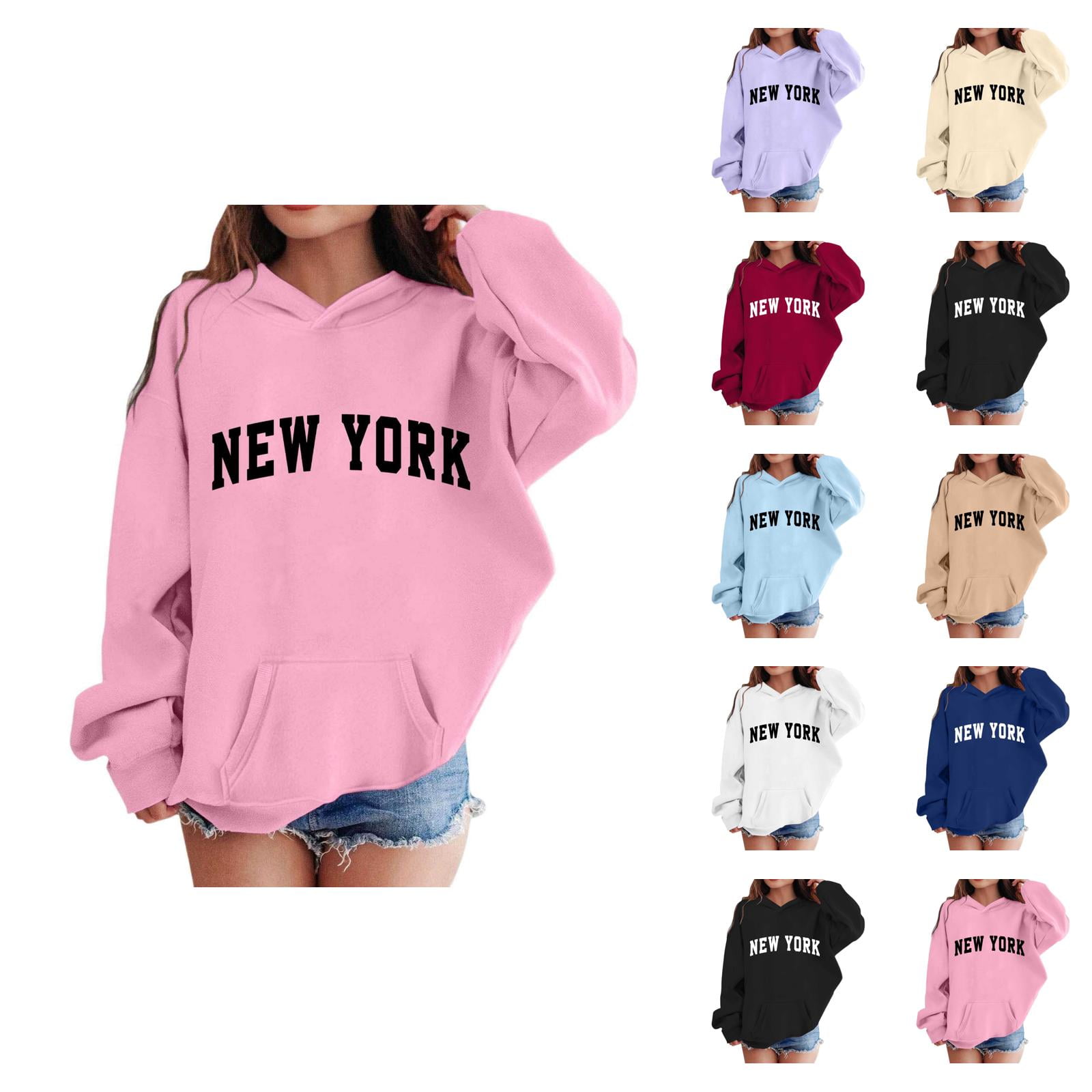 Click here for Generic New York Hoodies For Girl Fall Winter Long... prices