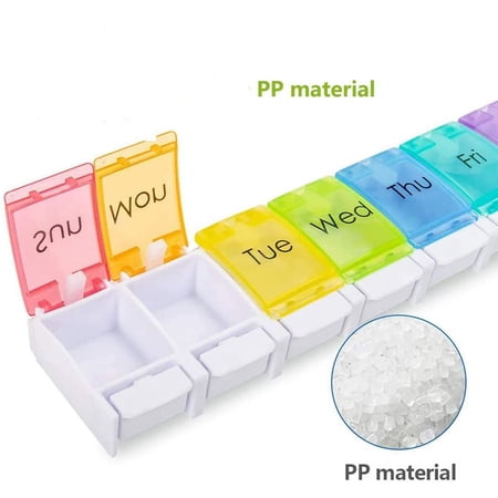 Pill box 7 days, pill box 7 compartments, easy to open rainbow - Walmart.ca