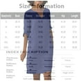 Linen Dress Women V Neck 3/4 Sleeve Tunic Boho Knee Length Dress Casual ...