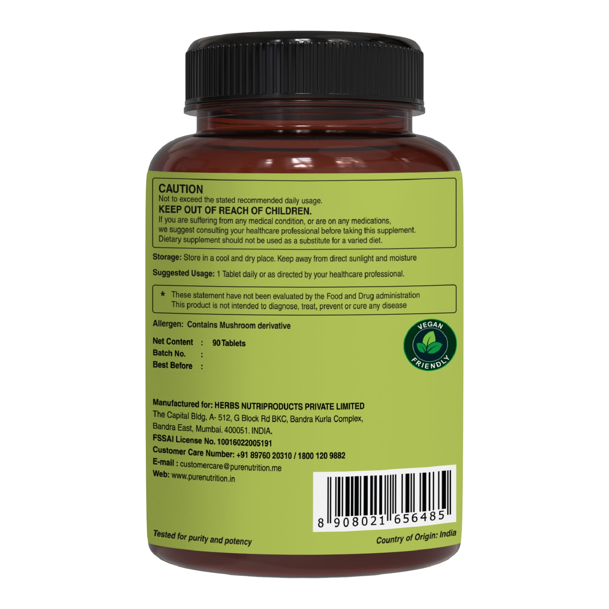 Pure Nutrition Whole Food Multivitamins For Men 1500mg. All Natural ...